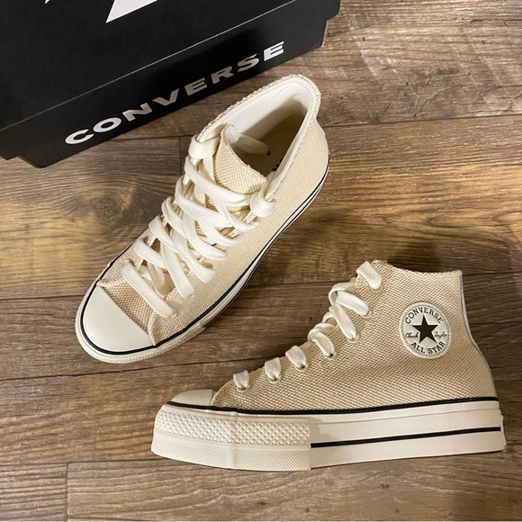 Converse | Shoes | Converse Chuck Taylor Tan Platform High Top Sneakers ...